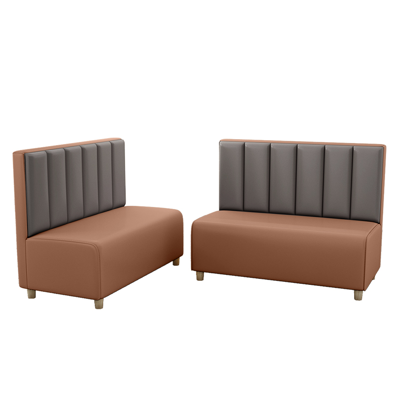 Modern Brown and Gray Finish Upholstered Booth - MingMeng